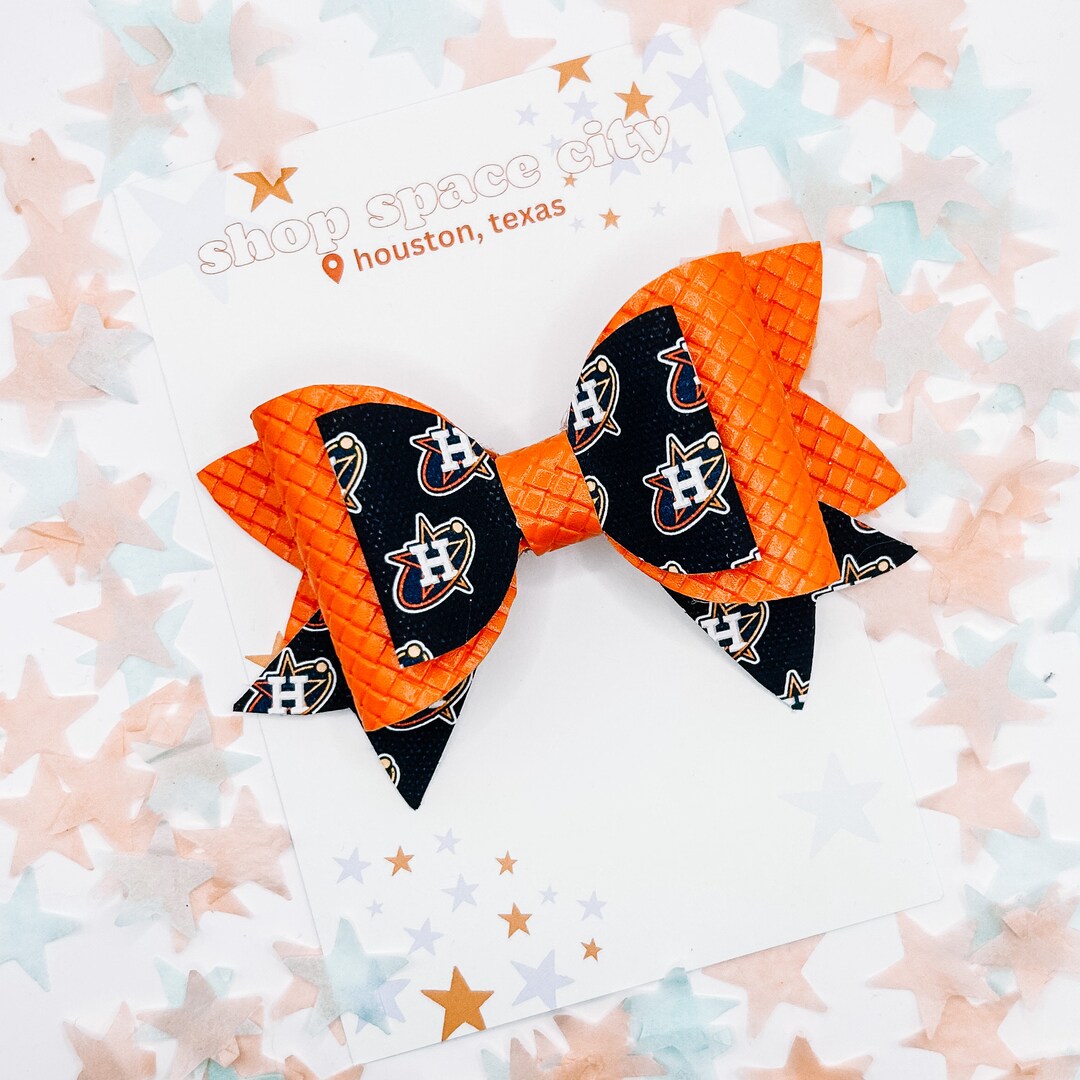 Houston Astros Space City Collection Faux Leather Bow, Solid Color Bow ...