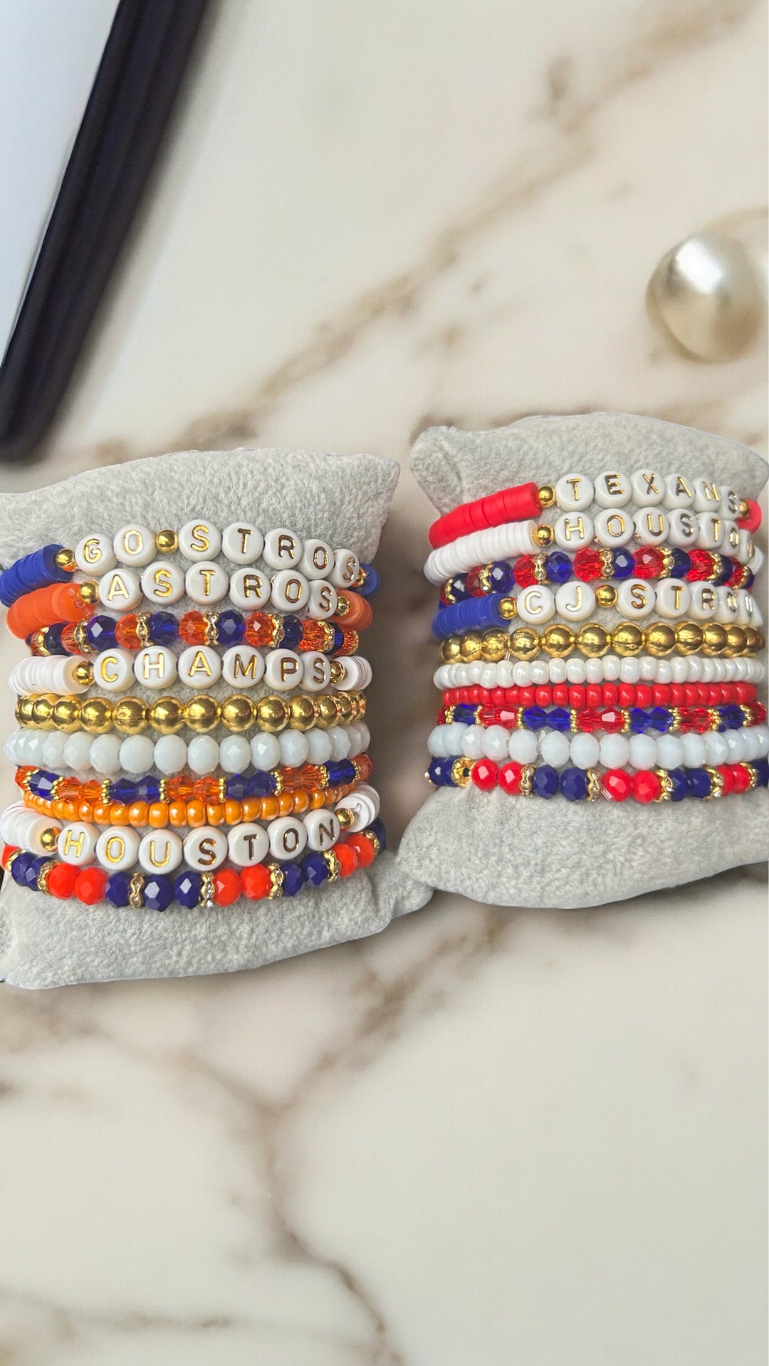 Houston Bracelet Stack | Houston Astros Bracelets | Houston Texans Bracelets - Etsy