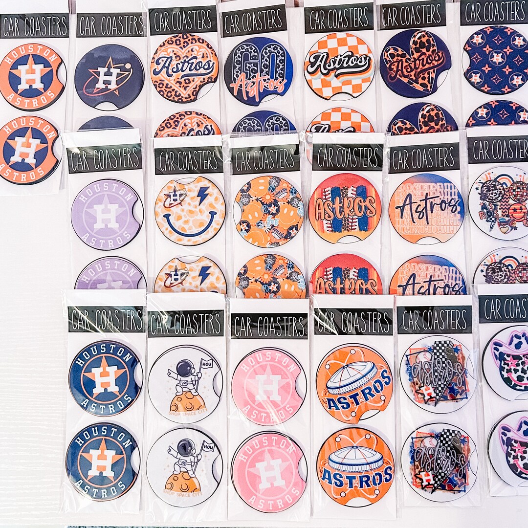 Houston Astros Car Coaster Neoprene Car Coasters Baseball Car ...