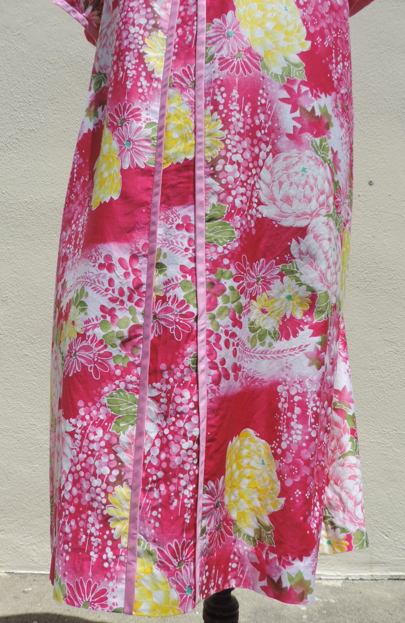 Hawaiian 60s Cotton Midi Muumuu Trapeze Dress by Paradise Hawaii Large ...