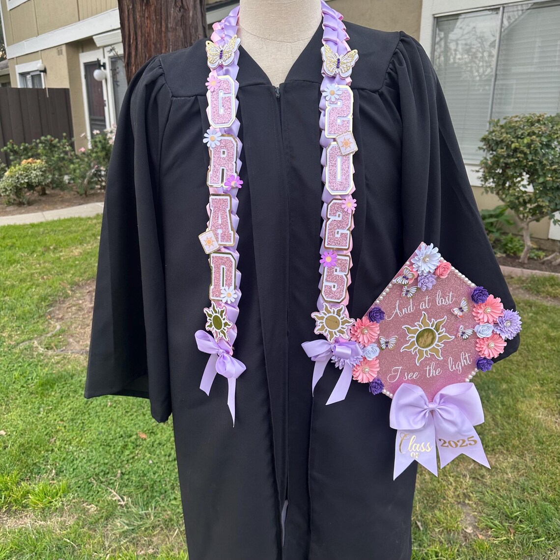 Rapunzel Inspired Grad Cap and or Lei - Etsy