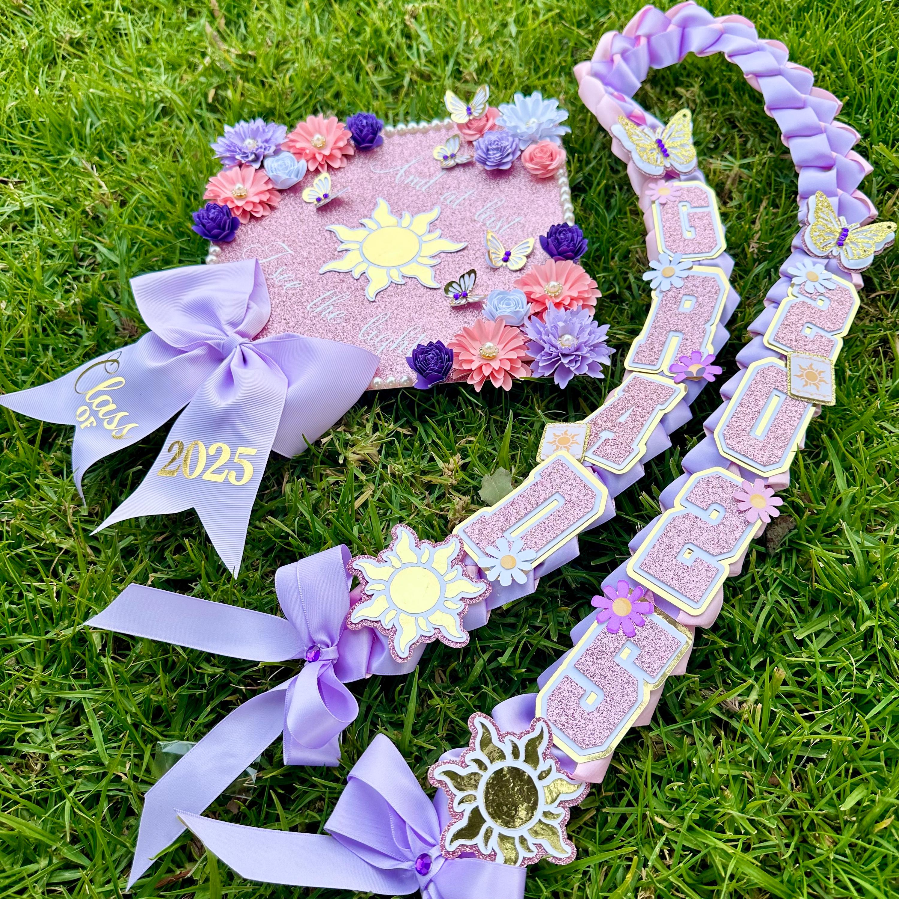 Rapunzel Inspired Grad Cap and or Lei - Etsy