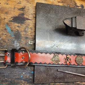 Pirates of the Caribbean Hand Crafted Leather, Dog Collar, Personalized ...