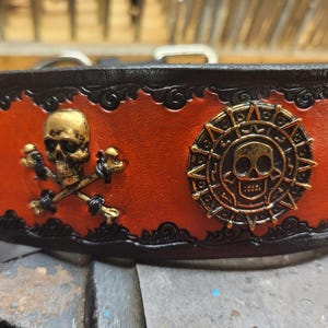 Pirates of the Caribbean Hand Crafted Leather, Dog Collar, Personalized ...