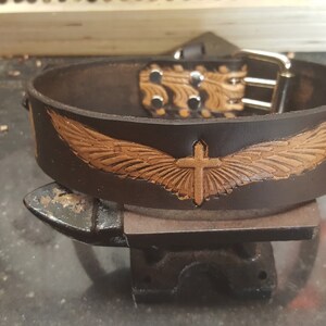 Leather Dog Collar Angel Wings and Cross Dog Collar 2 - Etsy Canada