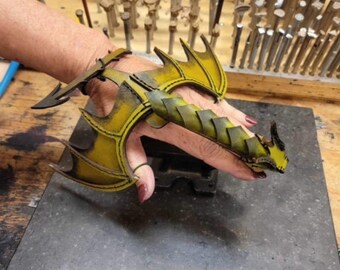 Leather Hand Dragon Cuff - Etsy