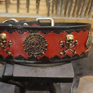 Pirates of the Caribbean Hand Crafted Leather, Dog Collar, Personalized ...