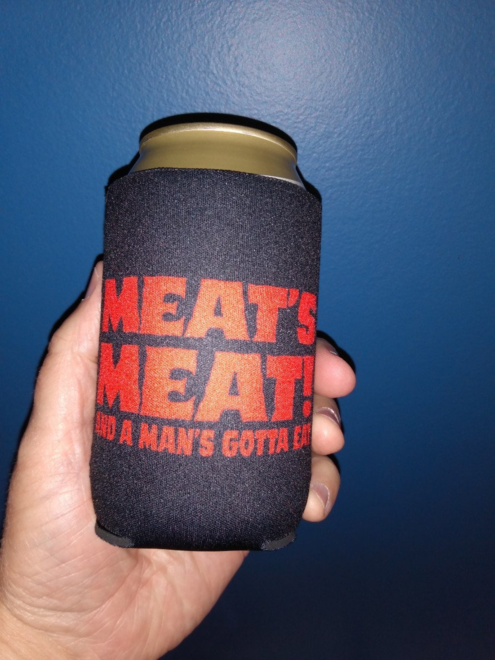 Meat's Meat Beer Can / bottle holder Farmer Vincent | Etsy