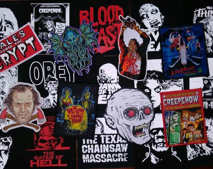 Random Lot of 10 Horror Patches - Monsters, Halloween, Horror Movies ...