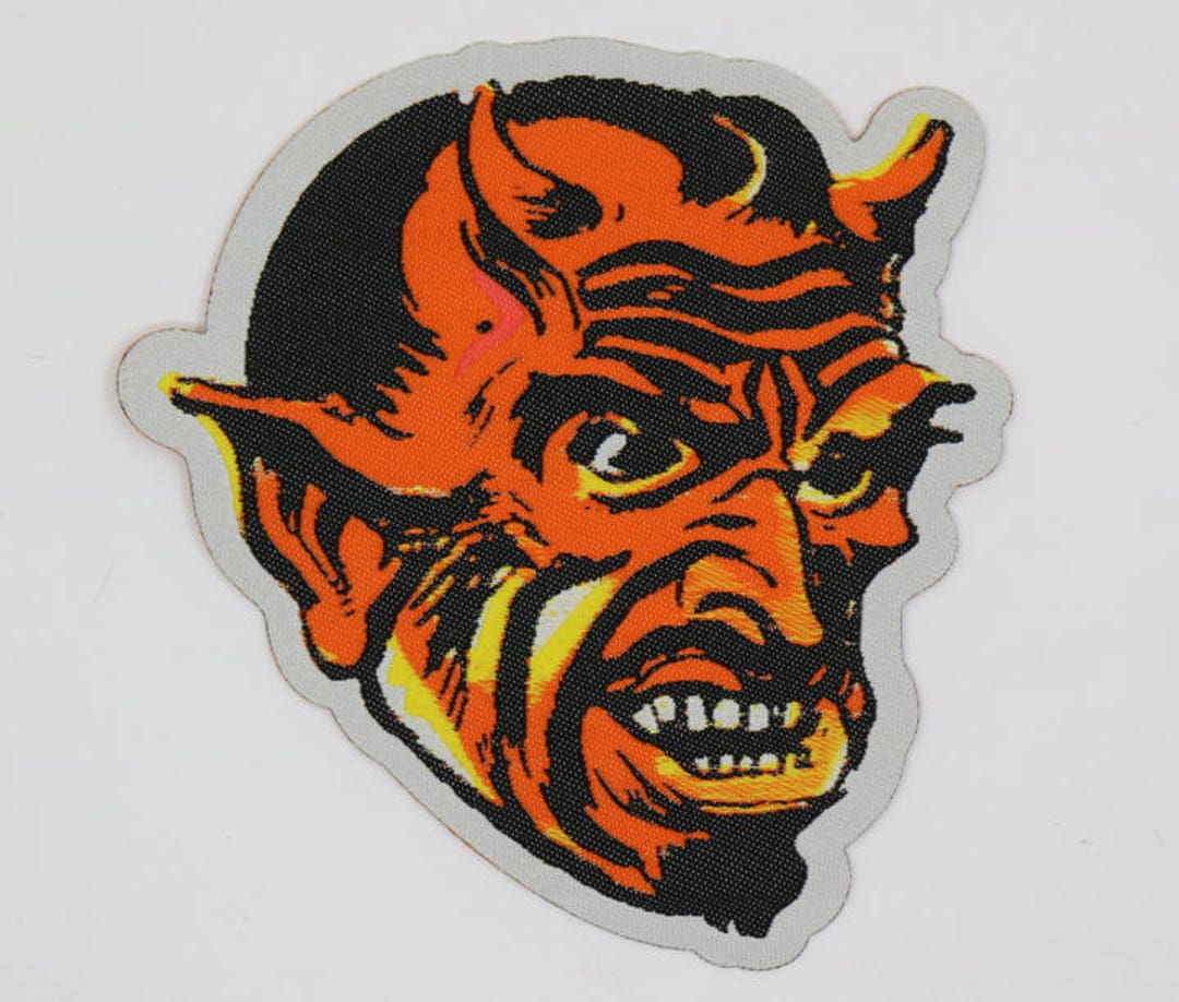 PATCH - Devil - HORROR / Halloween - Woven, Die-cut, Iron on - Mask ...