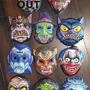 CHOOSE Any THREE (3) GOBLINHAUS Masks - Vintage Style Halloween Ben ...