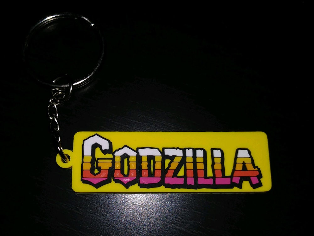 KEYCHAIN Godzilla King of the Monsters, Kaiju Hang Pull Tag Ring Zipper ...
