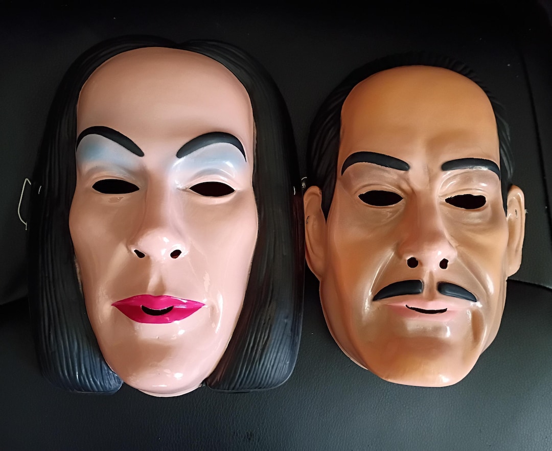 Vintage MORTICIA & GOMEZ ADDAMS Halloween Masks – the Addams Family ...