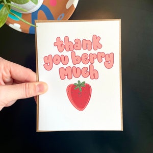 Thank You Berry Much Card | Thank You Greeting Card, Greeting Card With ...