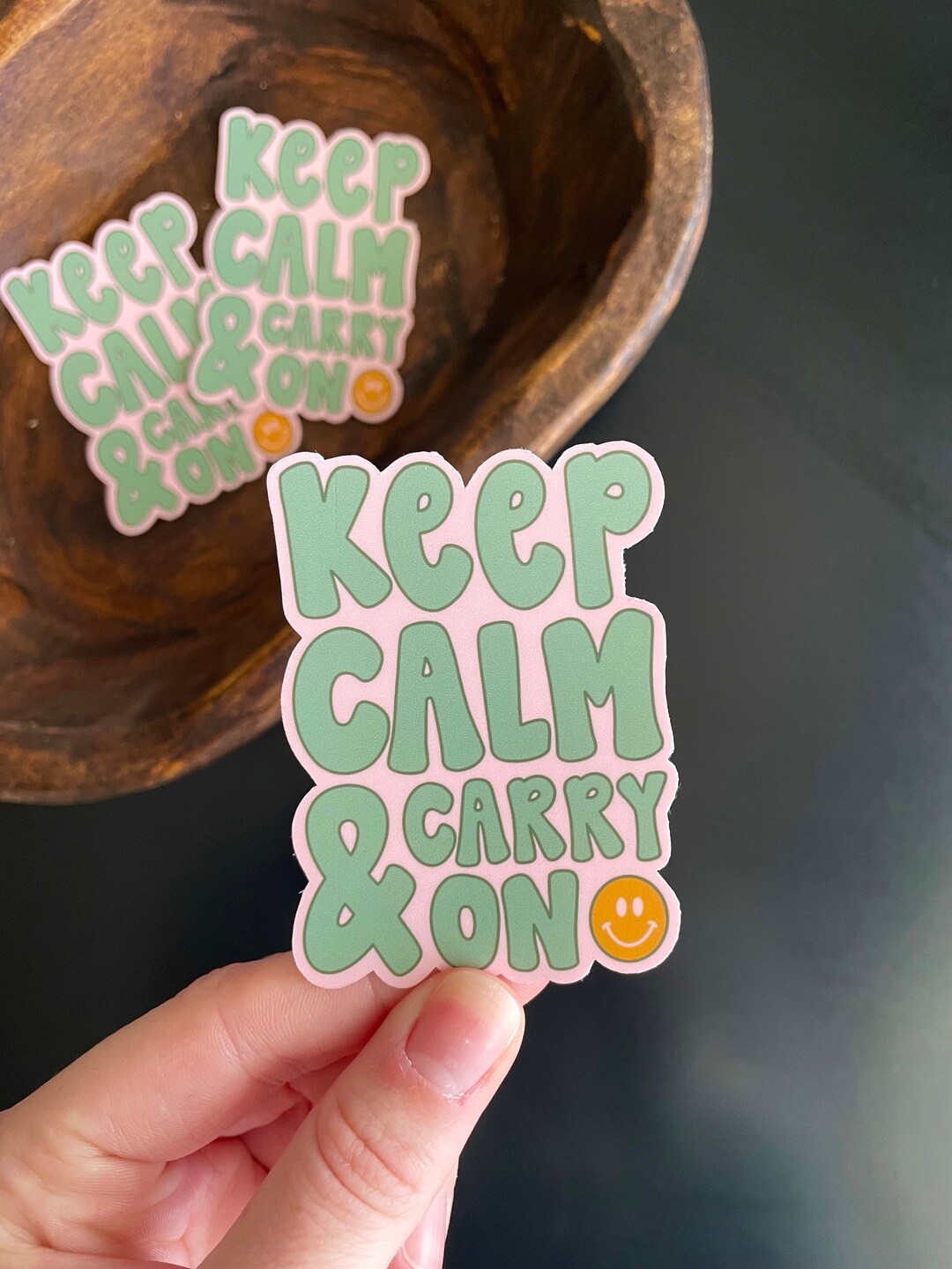 Keep Calm & Carry on Sticker | Vinyl Laptop Sticker, Vinyl Water Bottle ...