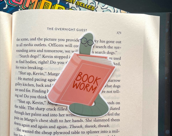 Book Worm Sticker Vinyl Laptop Sticker, Vinyl Water Bottle Sticker ...