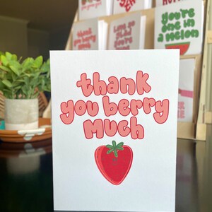 Thank You Berry Much Card | Thank You Greeting Card, Greeting Card With ...