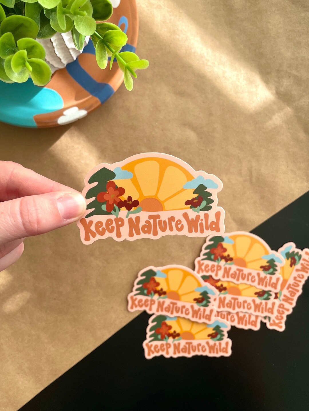 Keep Nature Wild Sticker Vinyl Laptop Sticker, Vinyl Water Bottle ...