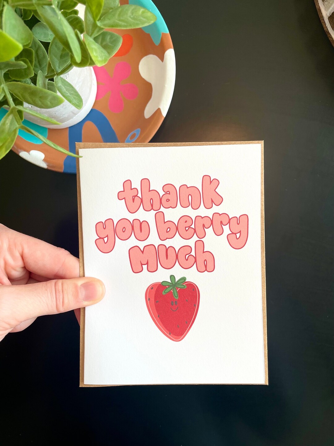 Thank You Berry Much Card | Thank You Greeting Card, Greeting Card With ...