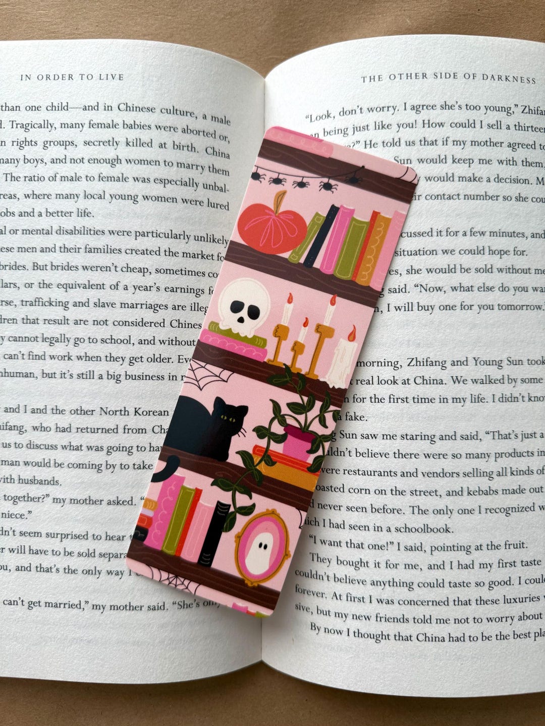 Halloween October Spooky Bookshelves Bookmark | Glossy Bookmark for ...