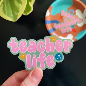 Teacher Life Sticker Vinyl Laptop Sticker, Vinyl Water Bottle Sticker ...