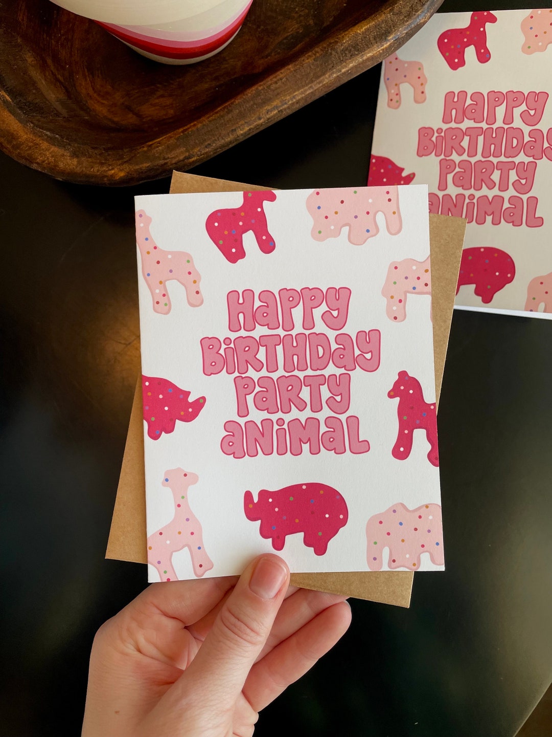 Happy Birthday Party Animal Card | Heavy Cardstock Greeting Card With ...