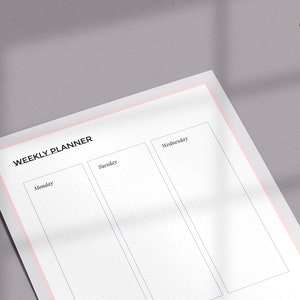Weekly Planner Printable Grey, Weekly Schedule, Weekly Goals, Weekly ...