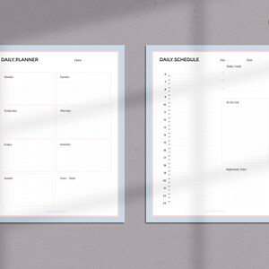 Daily Planner Printable Blue, Daily Schedule, Daily Goals, Daily ...