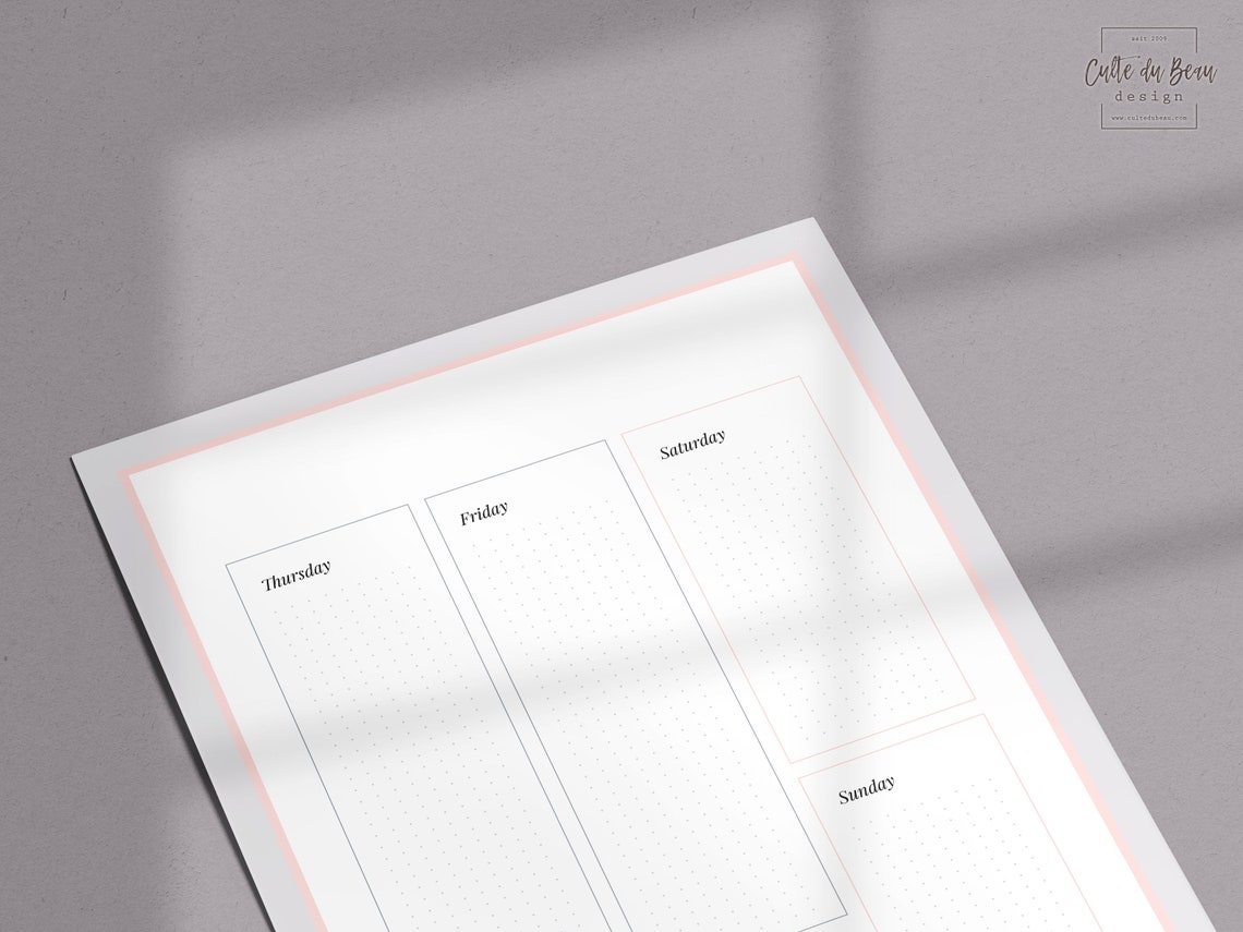 Weekly Planner Printable Grey, Weekly Schedule, Weekly Goals, Weekly ...