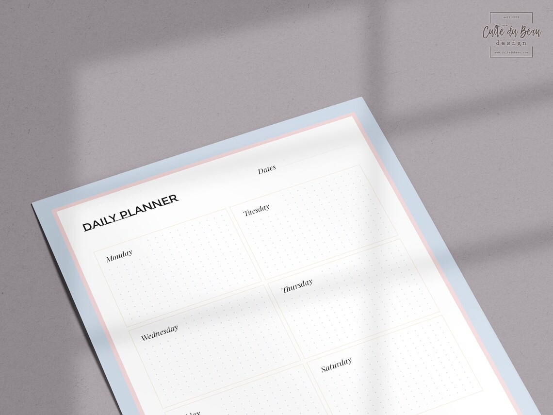 Daily Planner Printable Blue, Daily Schedule, Daily Goals, Daily ...