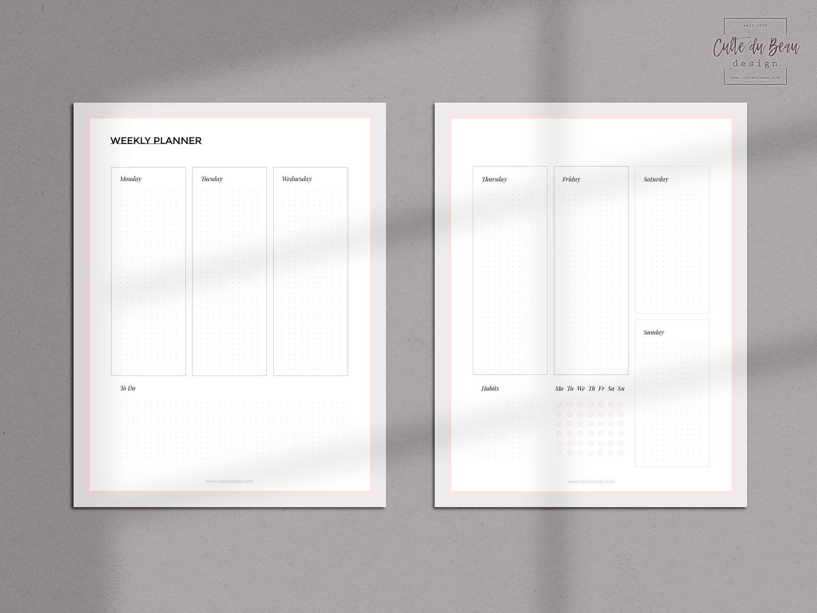 Weekly Planner Printable Grey, Weekly Schedule, Weekly Goals, Weekly ...