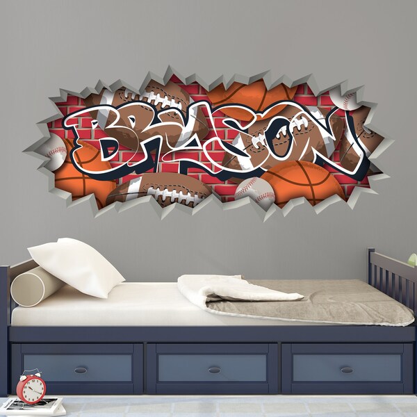 Graffiti Sports Wall Mural - Etsy