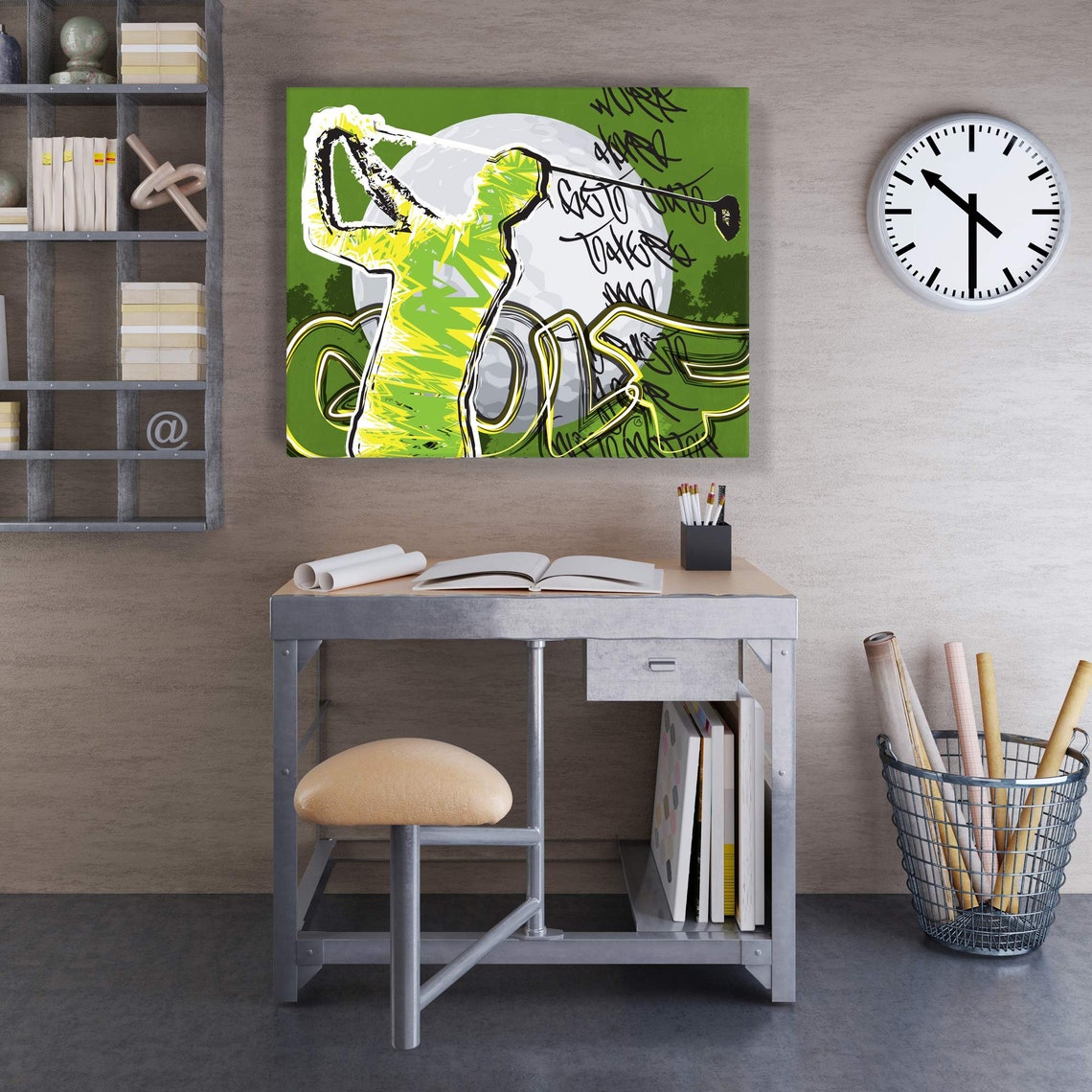 Golf Graffiti Wall Art Large Sports Canvas Room Decor Boys Art - Etsy