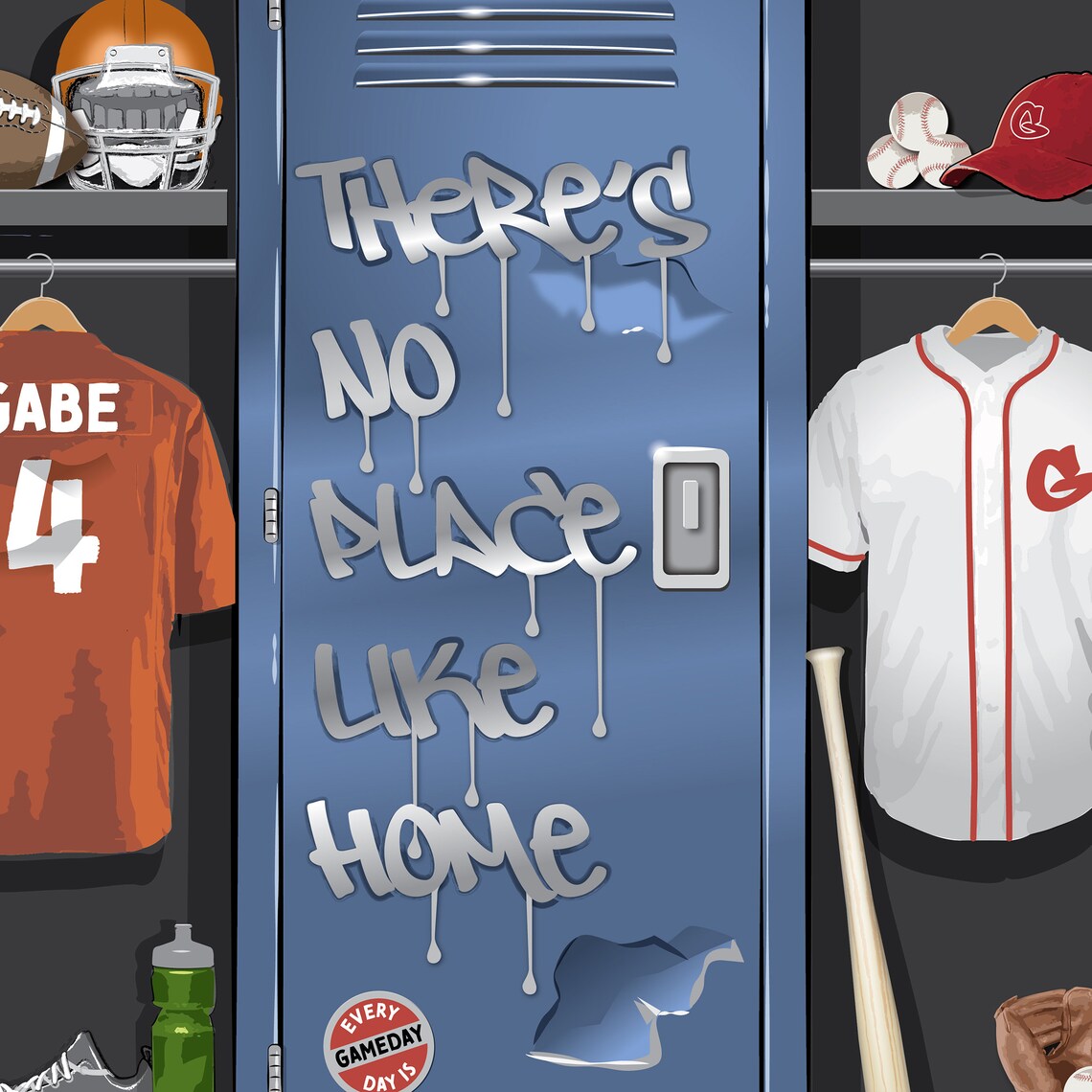 Custom Locker Sports Canvas Art Personalized Gift for Boys Room Decor ...