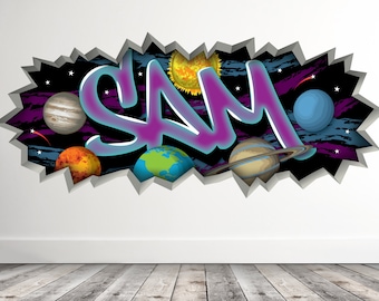 Galaxy Name Wall Decal Galaxy Name Sign Wall Art Sticker Personalized ...