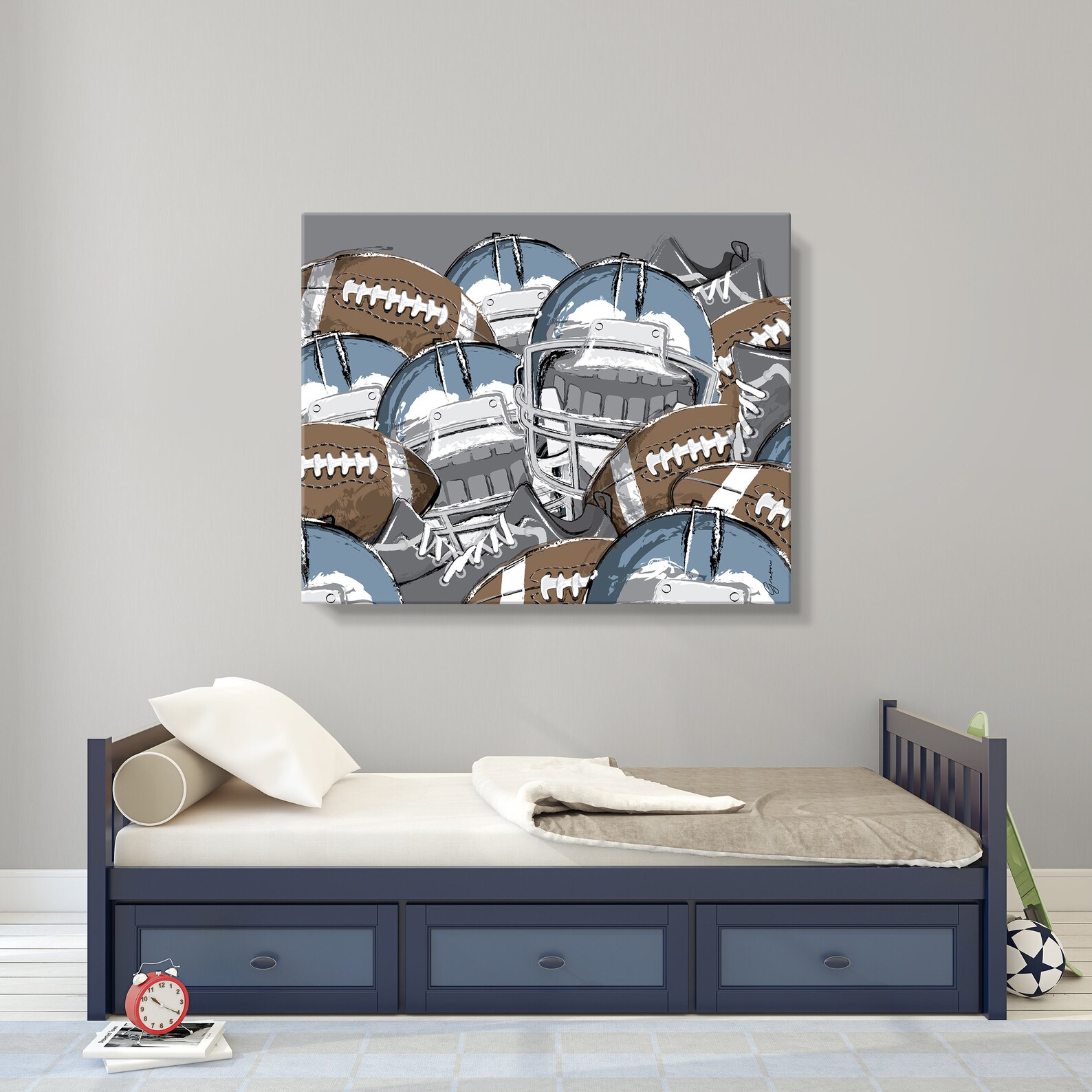 Football Art Sports Wall Art Boys Room Decor Large Canvas Art - Etsy