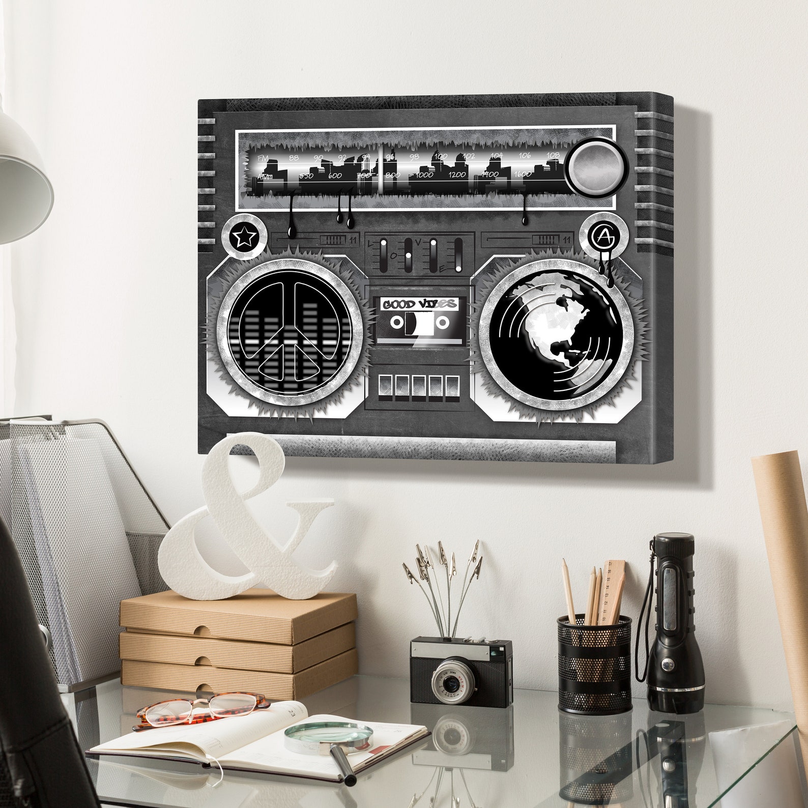 Boom Box Art Large Canvas Music Art Nostalgic Art Contemporary - Etsy