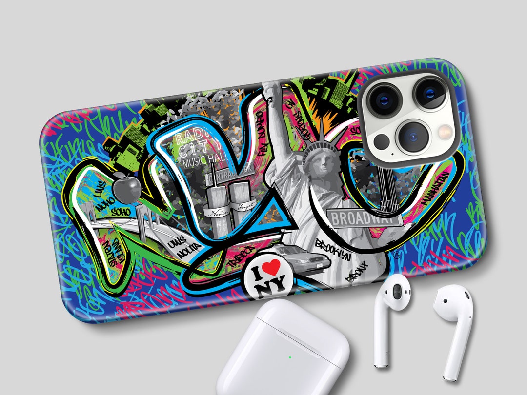 Graffiti NYC 3D Wrap Full Protection Gloss Phone Case Custom Colorful ...
