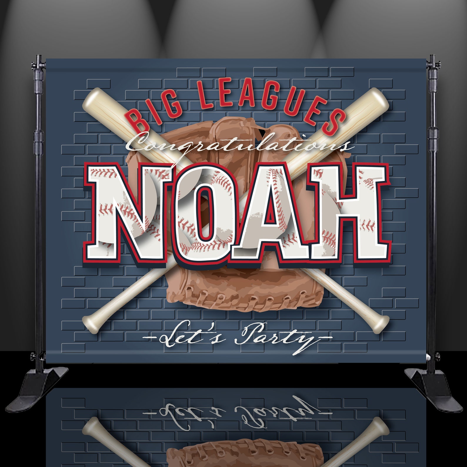 Celebration Backdrop Baseball Party Banner Custom Birthday | Etsy