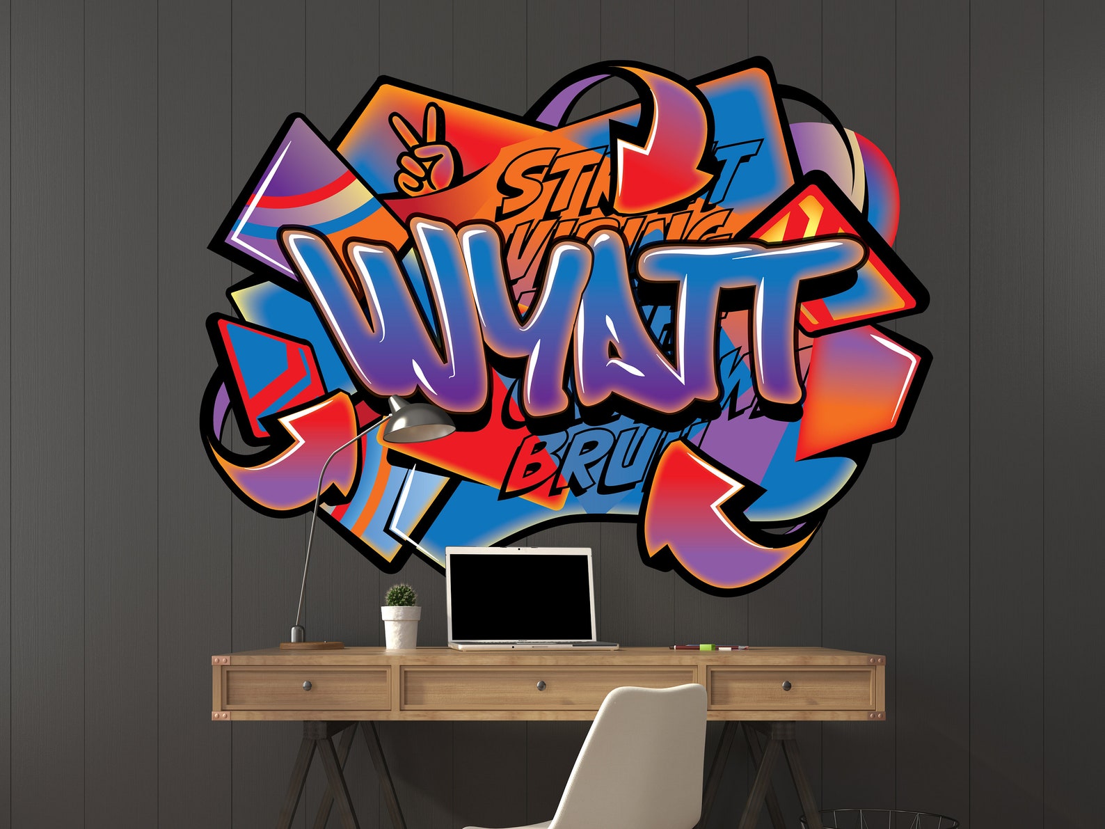 Graffiti Name Wall Decor Custom Boys Bedroom Shapes Arrow - Etsy