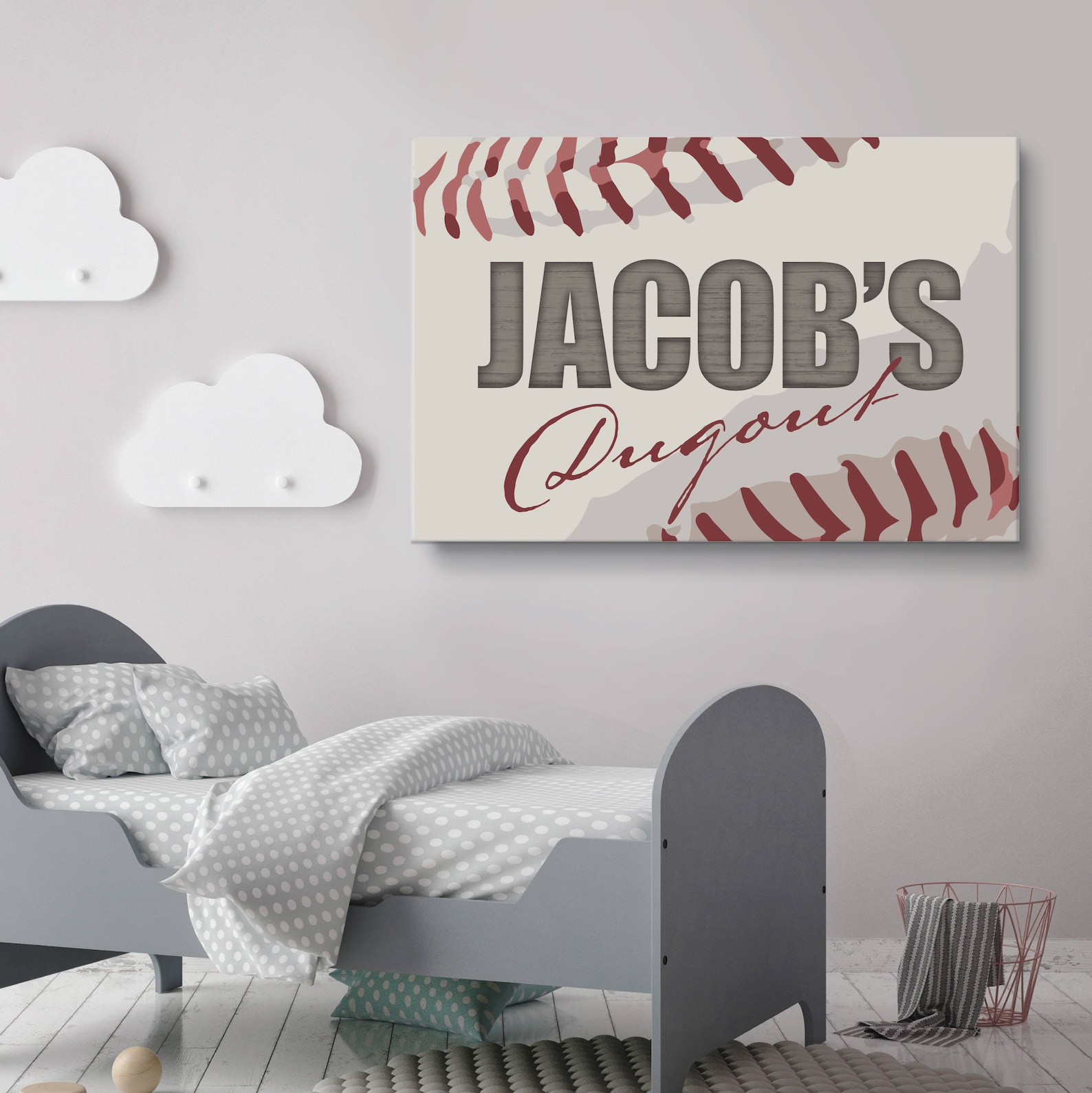 Personalized Baseball Dugout Canvas: Kids Sports Room Decor - Etsy
