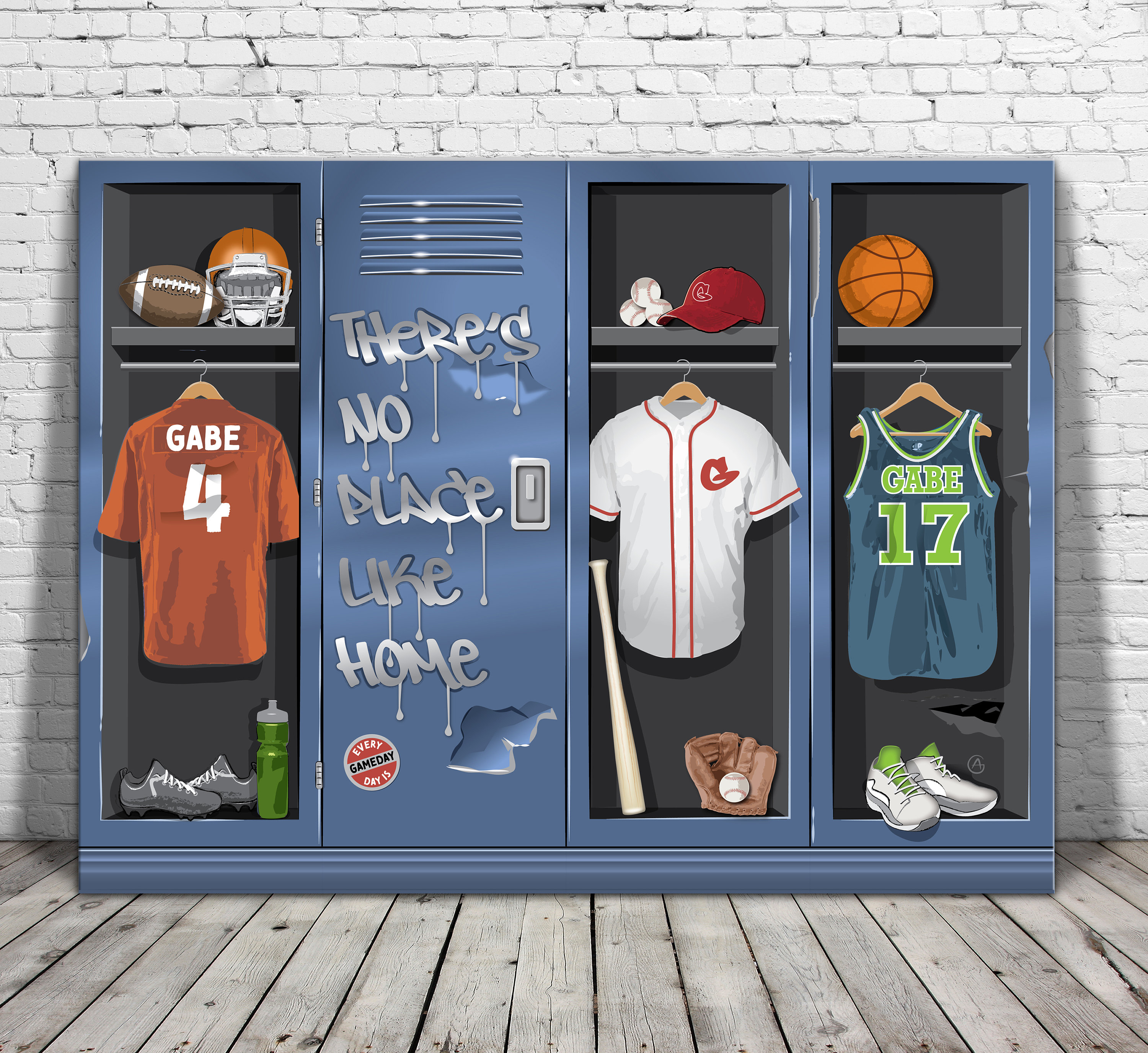 Custom Locker Sports Canvas Art Personalized Gift For Boys | Etsy