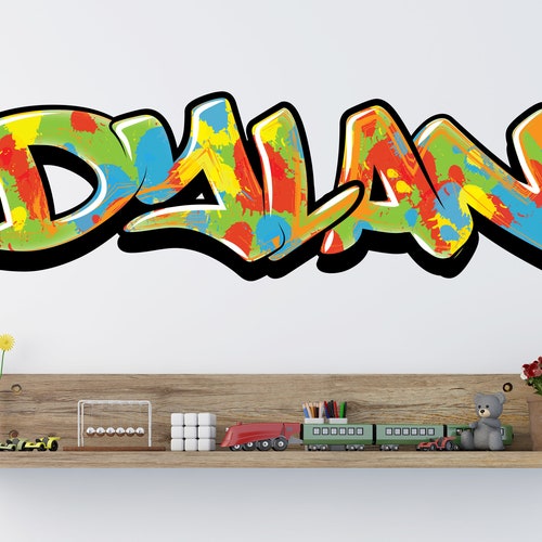 Custom Graffiti Wall Art Decals Name Personalized Boys Room - Etsy