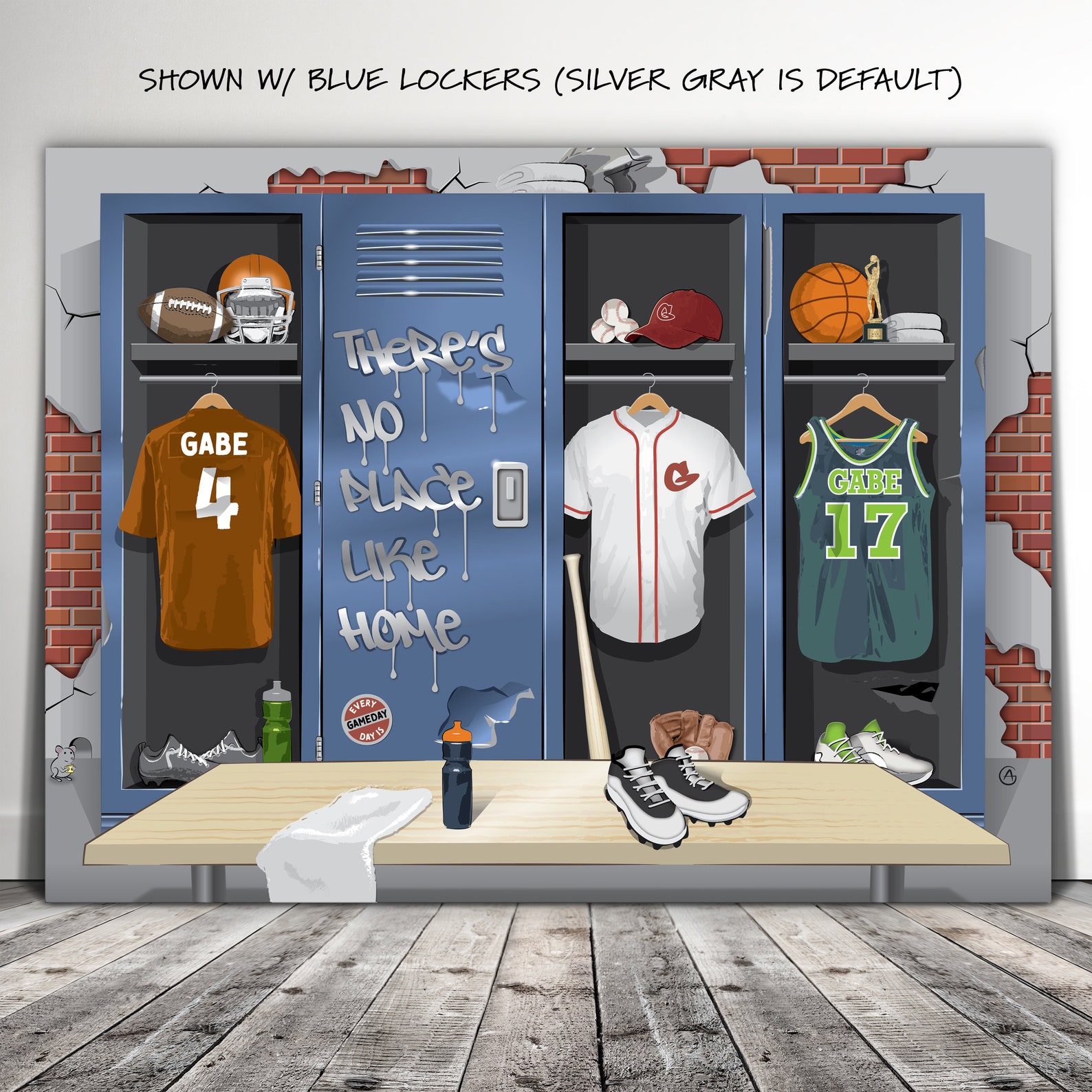 Locker Room Custom Sports Canvas Personalized Gift for Boys - Etsy