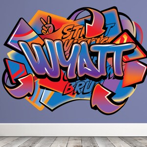 Graffiti Name Wall Decor Custom Boys Bedroom Graffiti Wall Murals ...