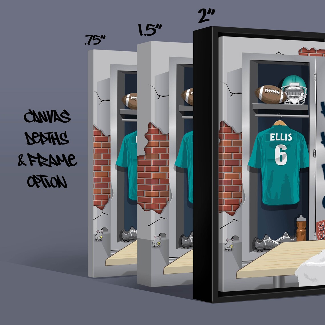 Locker Room Custom Sports Canvas Personalized Gift For Boys | Etsy