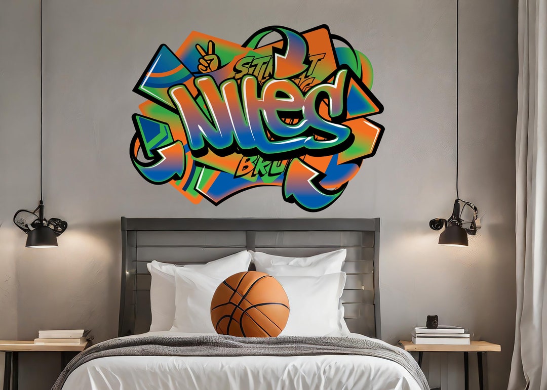 Graffiti Name Wall Decor Custom Boys Bedroom Graffiti Wall Murals ...