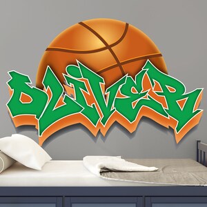 Graffiti Name Basketball Decal Wall Art Sports Large Sticker NBA Teams ...