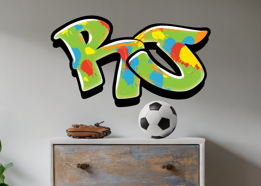 Name Graffiti Splatter With Shadow 3D Wall Decal Custom Color Large ...