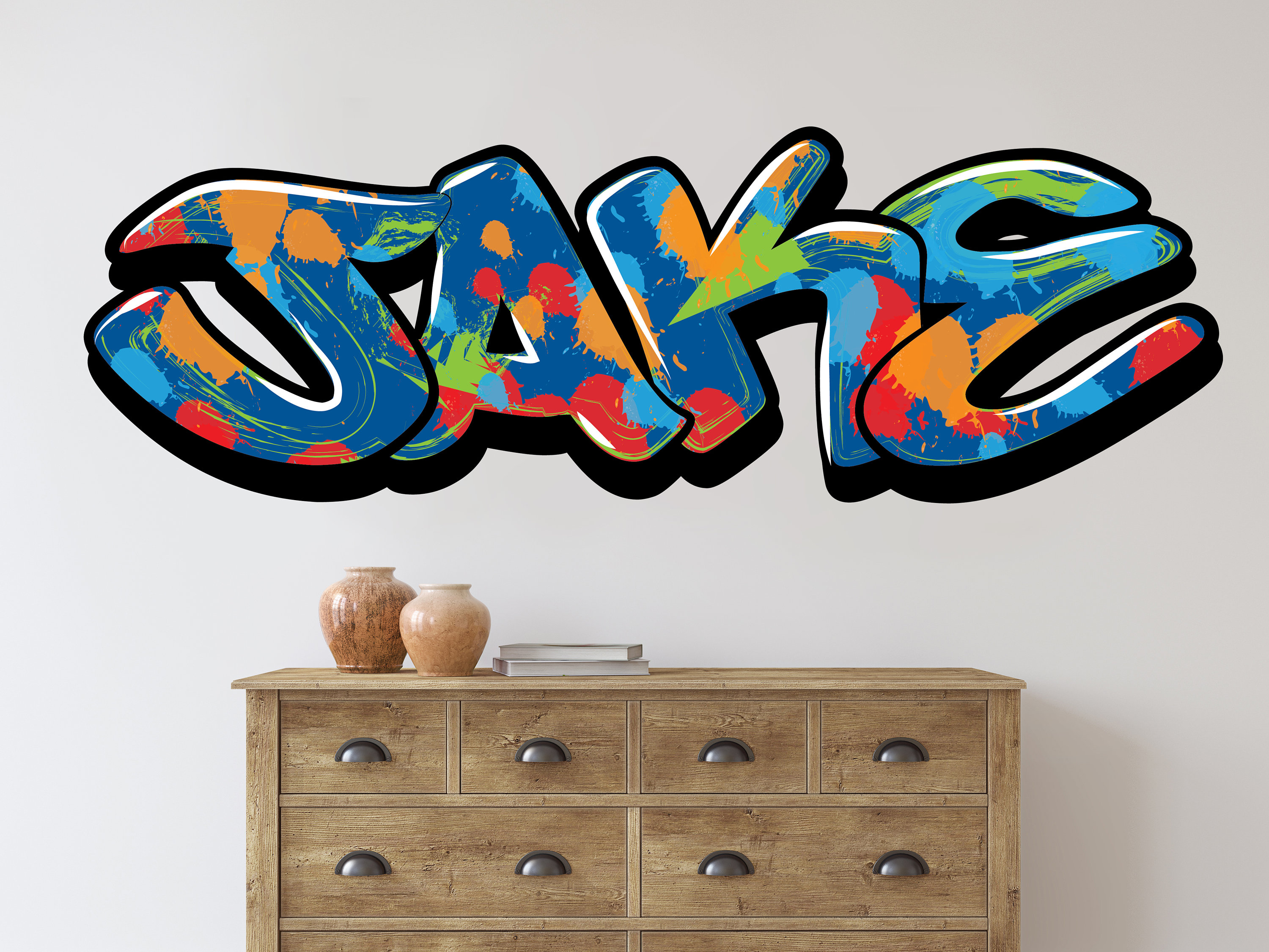 Name Graffiti Splatter With Shadow 3D Wall Decal Custom Color - Etsy